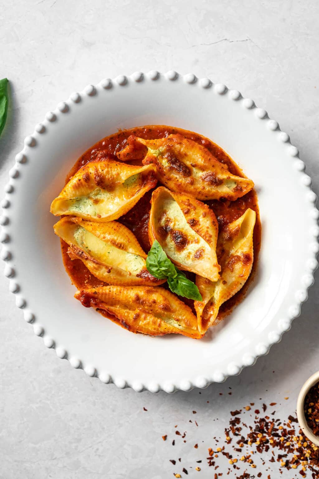 Jumbo Stuffed Pasta Shells with Lemon Basil Whipped Ricotta - Masala ...
