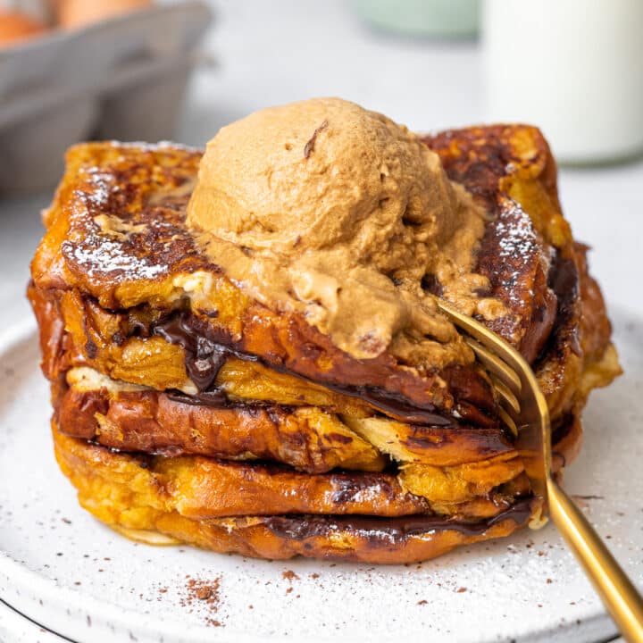 Chocolate Stuffed Coffee Brioche French Toast - Masala and Chai