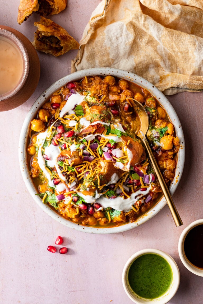 Chole Samosa Chaat - Masala and Chai