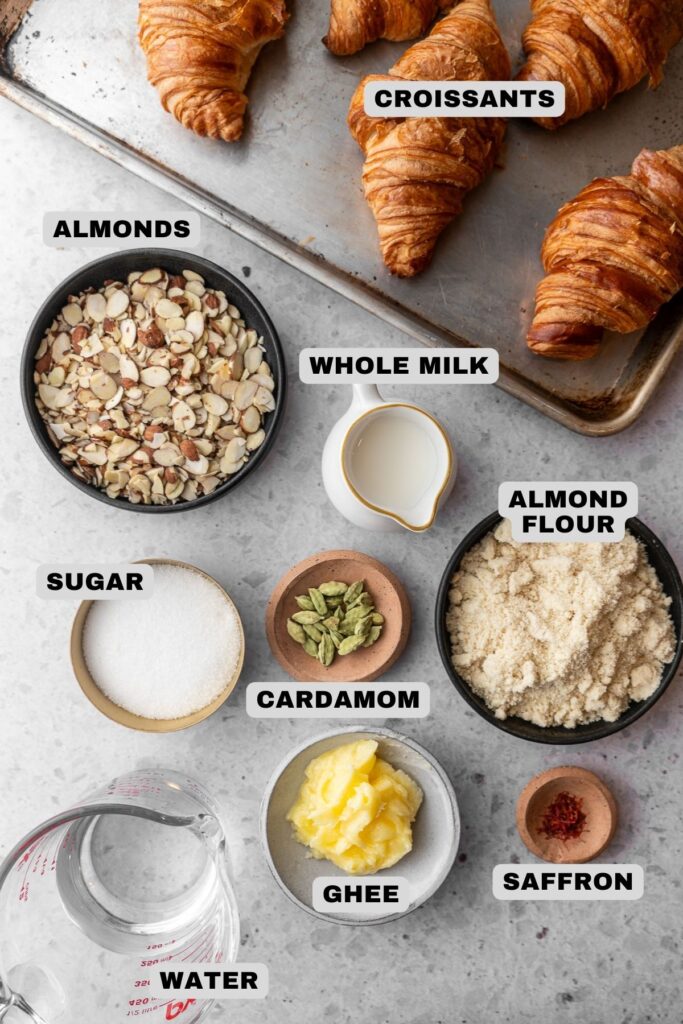 Indian-Fusion Almond Halwa Croissants - Masala and Chai