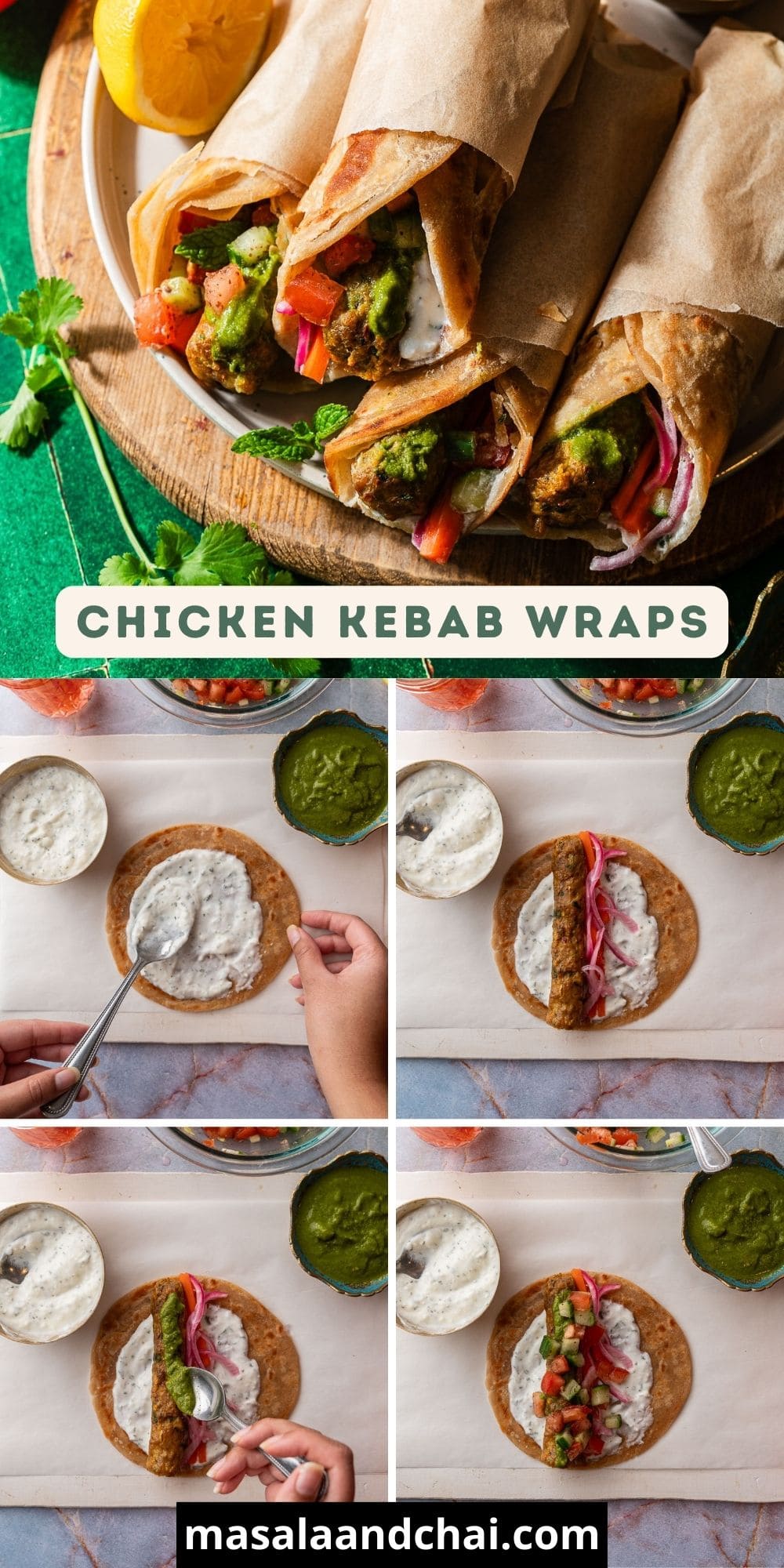 Chicken Kebab Wraps - Masala and Chai