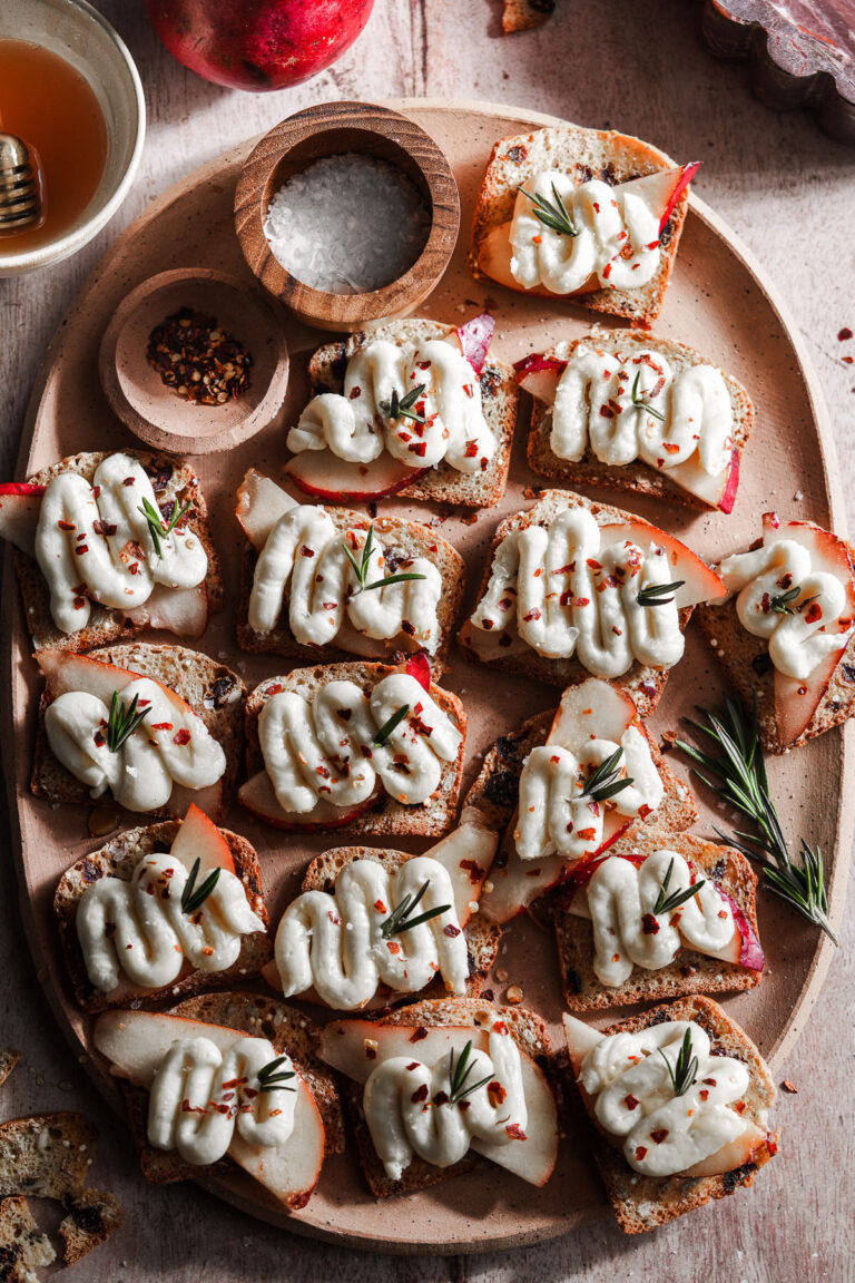Pear Brie Cracker Bites - Masala and Chai